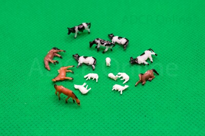 N Gauge Farm Animals Cows Sheep Horses Mixed 15 Pack 1:148 N Scale ...
