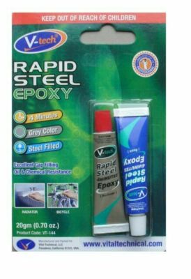 1 V-Tech Rapid Steel Epoxy Adhesive Resin Quick Metal Weld Putty Repair ...