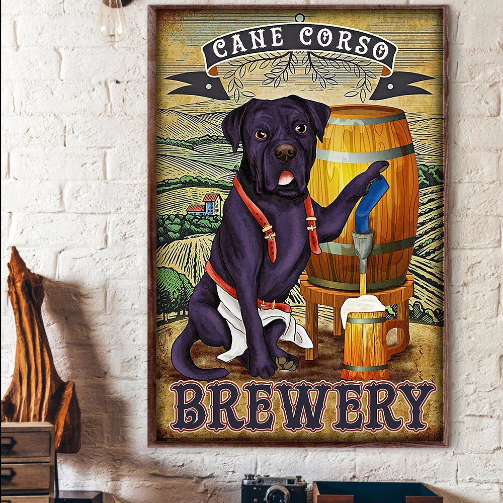 Dogs Drinking Beer Poster