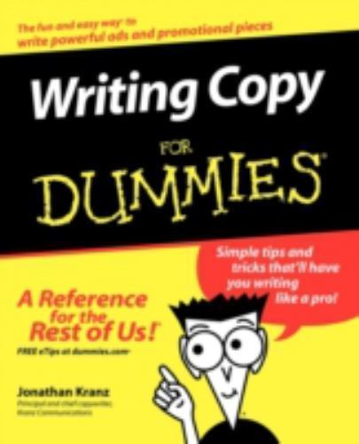 Writing Copy for Dummies by Kranz, Jonathan 9780764569692| eBay