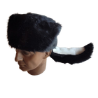 Skunk Hat Faux Fur & Tail Cap Warm Soft S-XL Size Mountain Men Coon ...