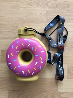 Universal Studios Simpsons Lard Lad Giant Pink Donut Souvenir Sipper w ...