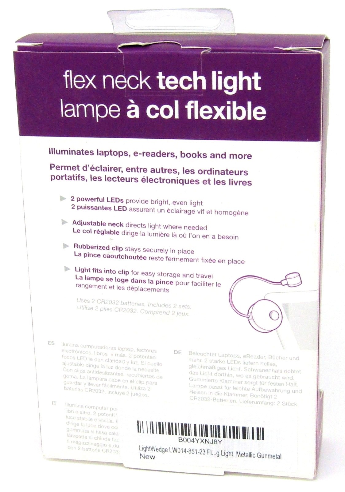 LightWedge LED Night Light Flex Neck Tech Gunmetal - NEW! | eBay UK