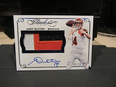 Panini Flawless Blue On Card Autograph Jersey Bengals Andy Dalton 09/20 ...