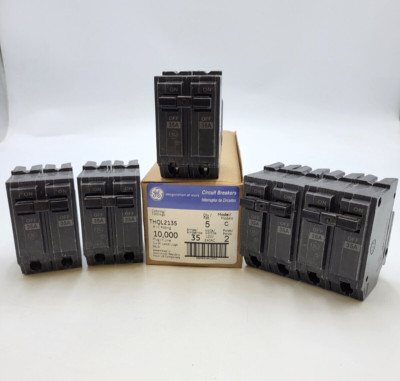 5PC Lot GE THQL2135 Plug-In Circuit Breaker 35A 120/240V 2P 1PH THQL 35 ...