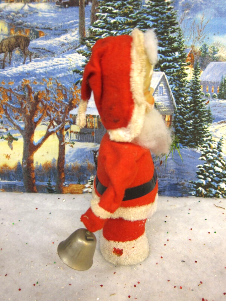 Vintage Tin Japan Wind Up Bell Ringer Santa Claus Christmas Working ...