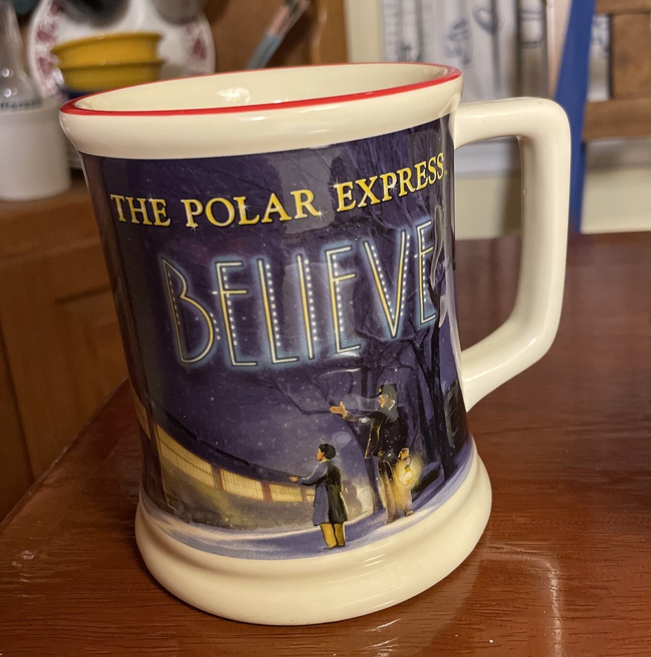The Polar Express BELIEVE Ceramic Mug 3-D Design Hot Chocolate Coffee ...
