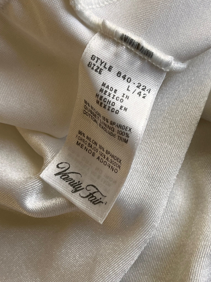 724 Vanity Fair Large White Second Skin Satin Tummy Panel Hi-Cut Panty ...