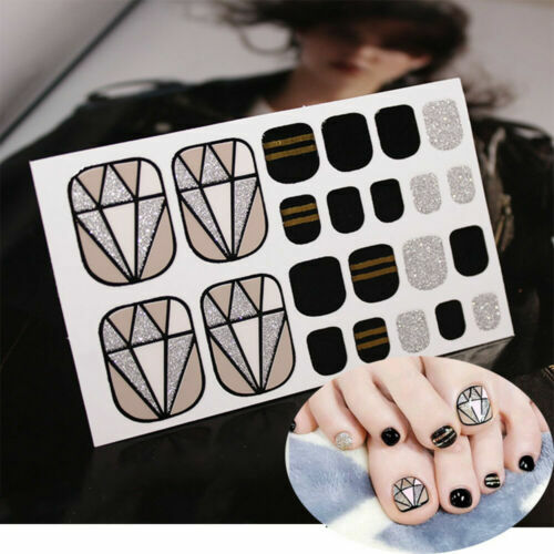 Full Size Nail Wraps Stickers Polish Toe Manicure Art Self Stick Decor ...