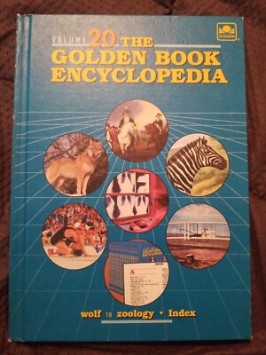 Volume 20 The Golden Book Encyclopedia Hardback Vintage wolf to zoology ...