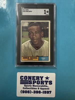 1961 Topps Ernie Banks Card #350 SGC 1 Chicago Cubs MR. CUB | eBay