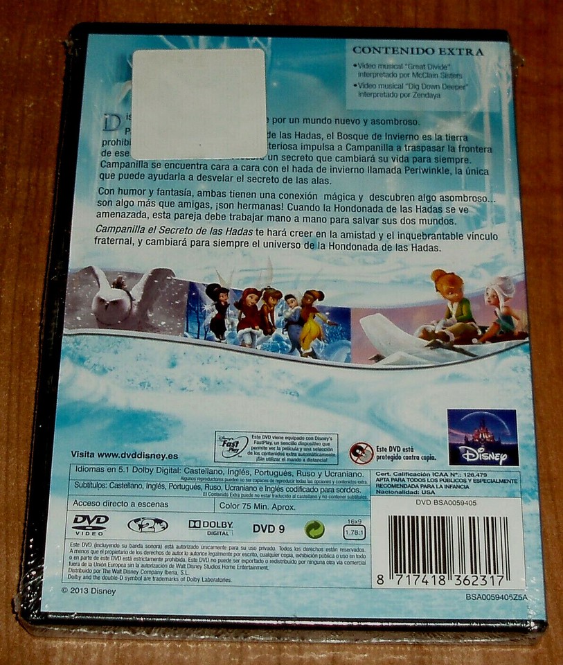 Clochette El Secret De Las Fées (Tinker Bell) DVD Disney Neuf Animation ...