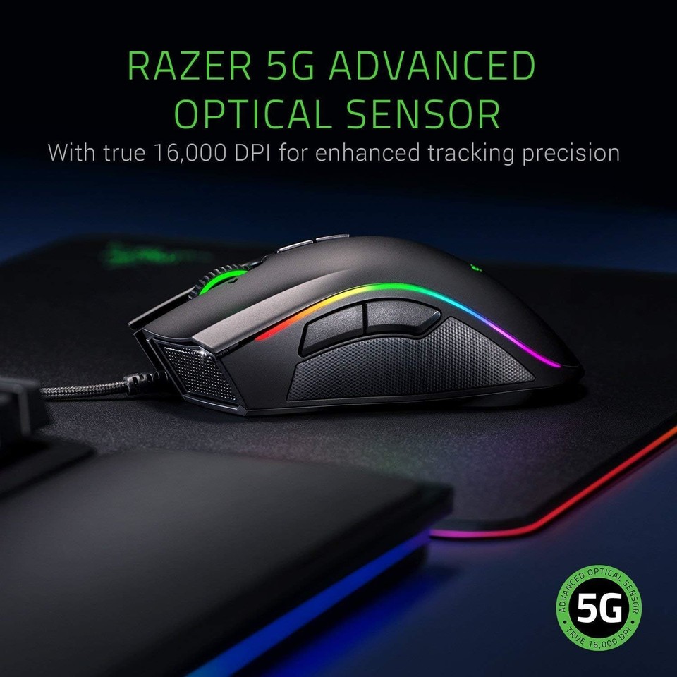 Razer Mamba Elite Gaming Mouse Optical Sensor 16000 DPI 9 Button ...