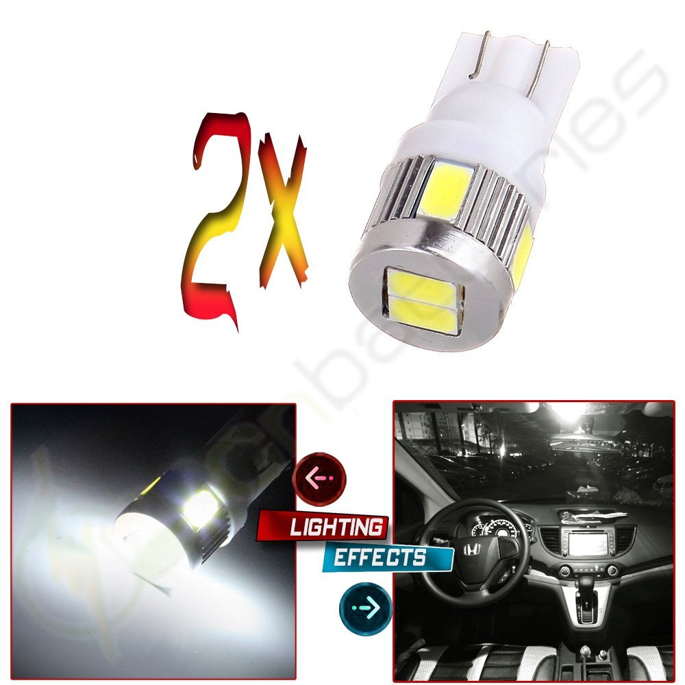 2X T10 194 168 Ultra White 6-5730-SMD LED Bulbs License Plate Tag ...