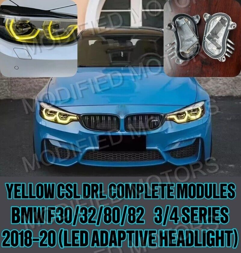 Yellow CSL DRL Module BMW M3 M4 F30 F80 F82 3 4 Series LCI 18-20 ...