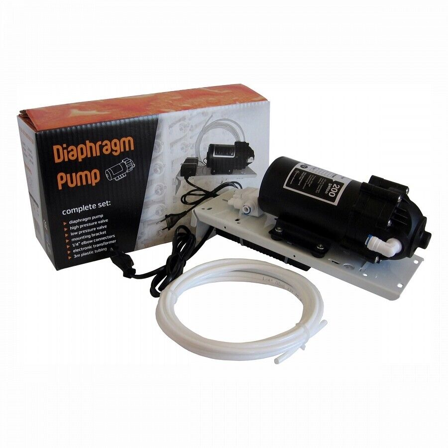 Booster Water Diaphragm Pump + Transformer & Fittings for RO System 200 ...