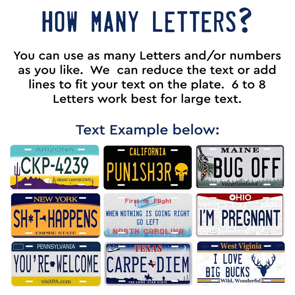 Any State Rusty Style Customized Aluminum LICENSE PLATE TAG Auto ATV ...