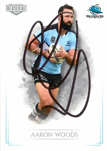 Signed 2019 CRONULLA SHARKS NRL Card AARON WOODS | eBay Australia