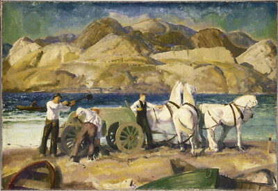 George Bellows - The Sand Cart (1917) Horses Signed - 17" x 22" Fine ...