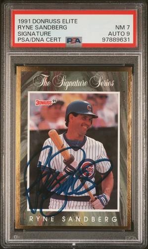 Ryne Sandberg 1991 Donruss Elite Auto Autograph 1551/5000 PSA 7 PSA 9 ...