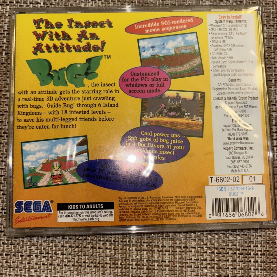 Sega PC Collection Bug! (PC, 1997) Windows CD-ROM | eBay