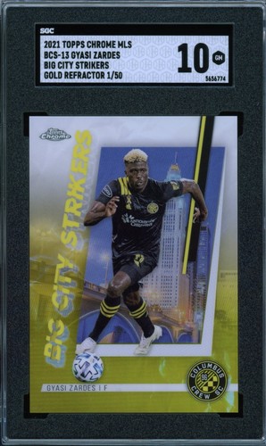 2021 Topps Chrome MLS Gyasi Zardes Columbus Crew Gold Refractor 1/50 ...