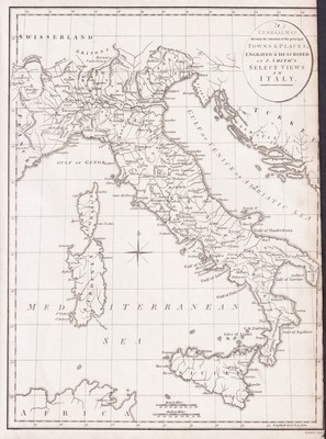 Italia Italy Corsica Corse Sardegna Sizilia Carta Map Card 1816 | eBay