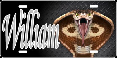 Engraved - Personalized Cobra Snake License Plate - Auto Tag | eBay