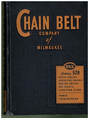 1950s-60s Milwaukee's Rex Chain Belt Catalog #520 | eBay