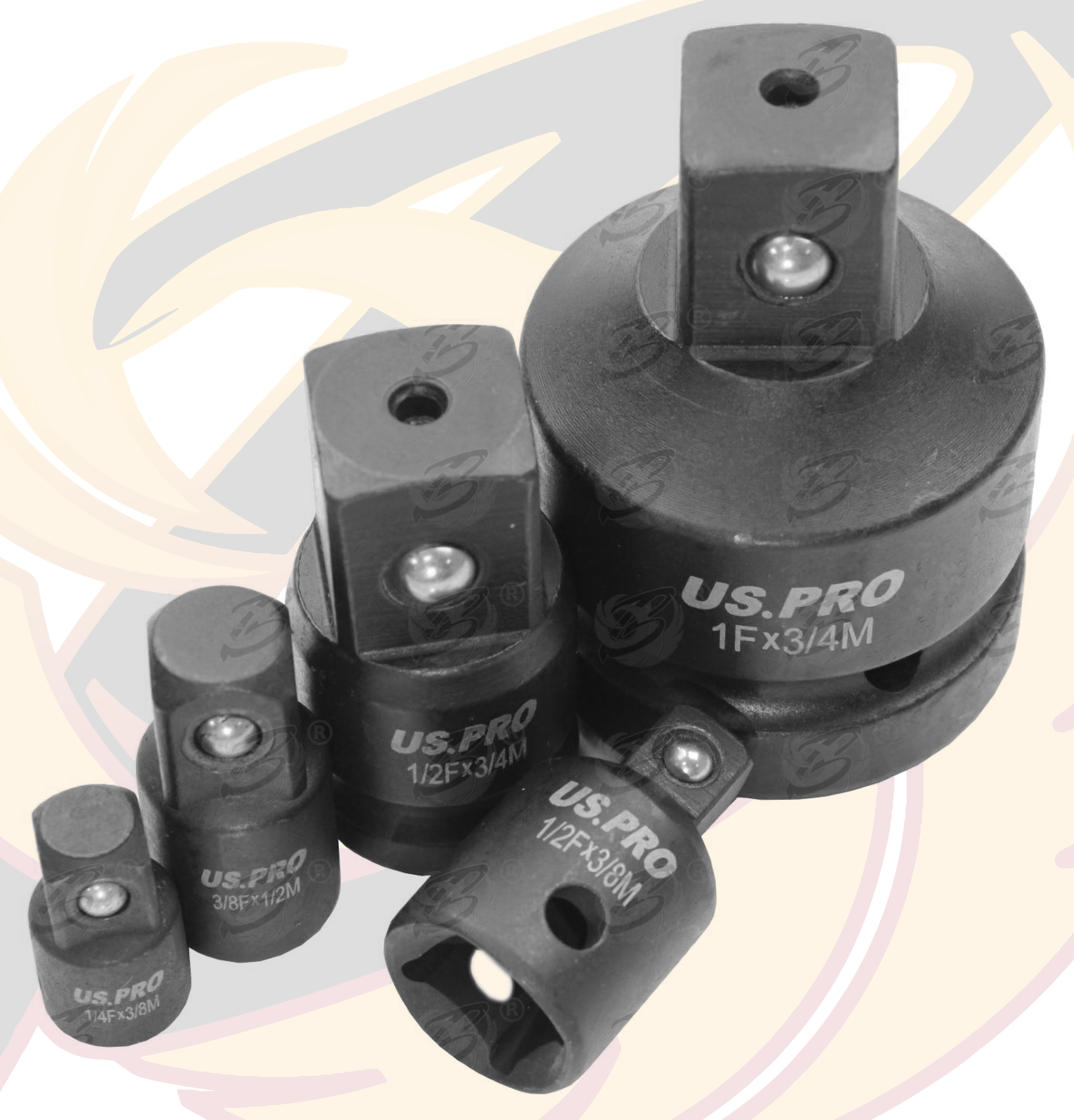 US PRO IMPACT SOCKET ADAPTOR SET 1/4" - 1" Drive Step Up / Down Reducer ...