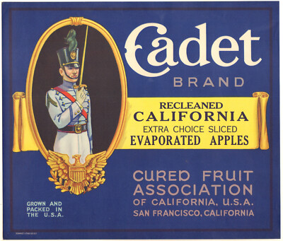 *Original* CADET San Francisco Military Soldier Apple Crate Label NOT A ...