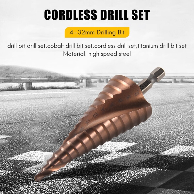 2X(M35 HSS Co Step Drill Bit Cone Drill Bits 4-32Mm Wood Stainless ...