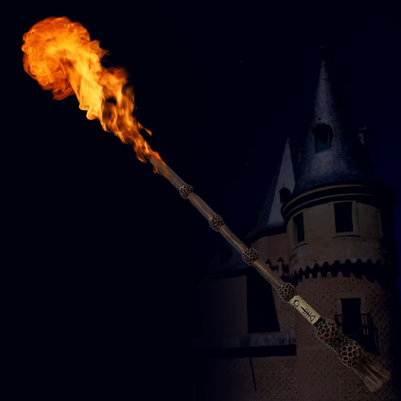 Real Fire Blowing Harry Potter Magic Fire Wand USB Rechargeable Flame ...