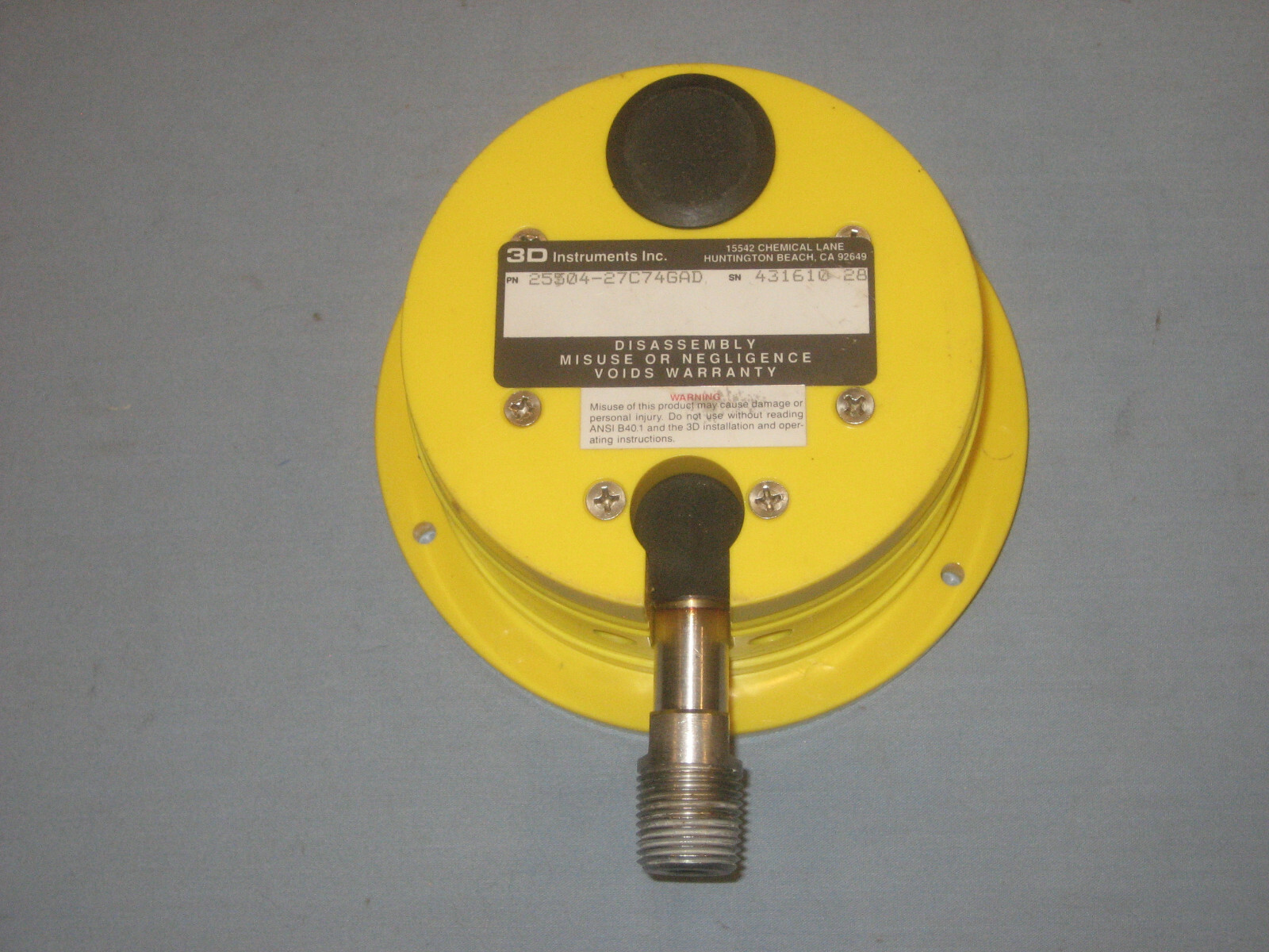 3D INSTRUMENTS PRESSURE GAUGE 0-500 PSI 1/2" NPT Free shipping | eBay