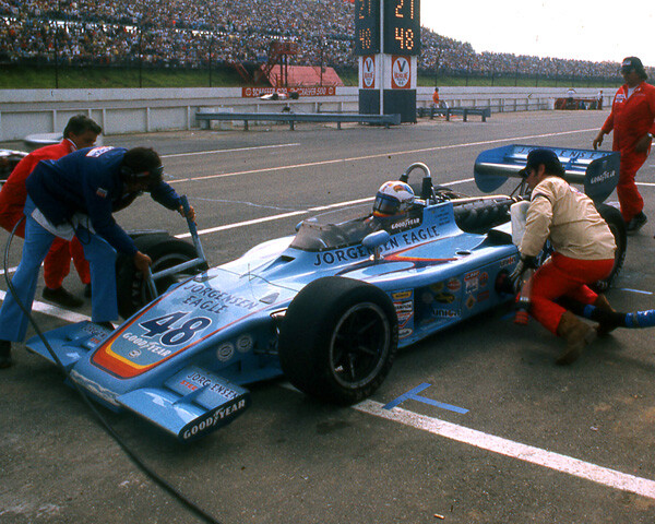 BOBBY UNSER #48 JORGENSEN EAGLE INDY CAR PITSTOP AT POCONO 8X10 GLOSSY ...
