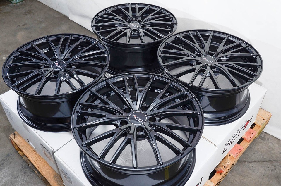 18" Wheels Rims Black 5x112 Mercedes C230 C280 Audi A3 A4 Mini Cooper ...