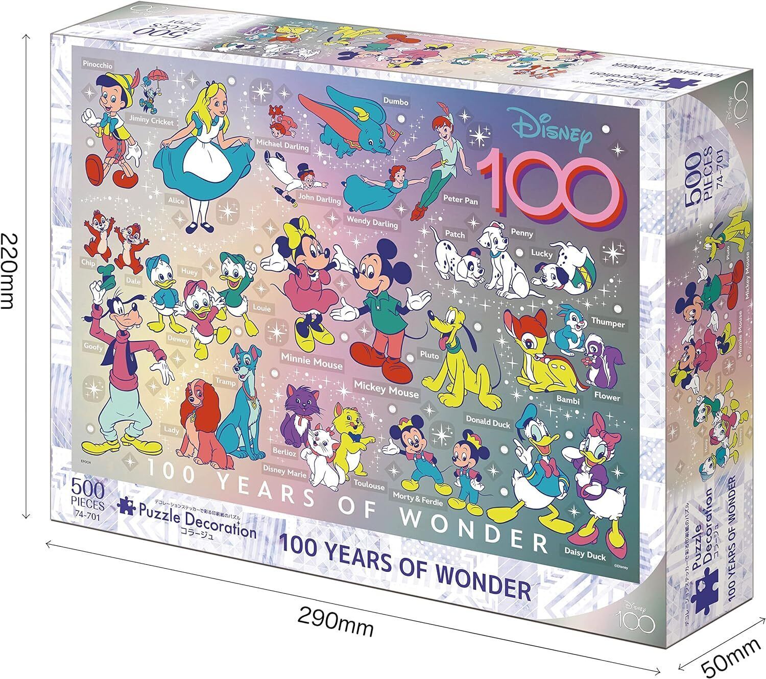 Epoch 500 Piece Jigsaw Puzzle Disney 100 YEARS OF WONDER [Puzzle ...