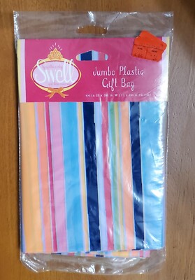 Swell by Cynthia Rowley Jumbo Plastic Gift Bag Target NOS; Striped Gift ...
