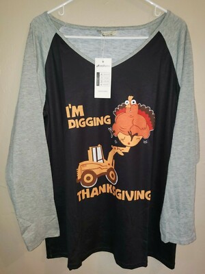 mens NEW I'M DIGGING THANKSGIVING SHIRT TOP black gray XL DIGGER runs ...
