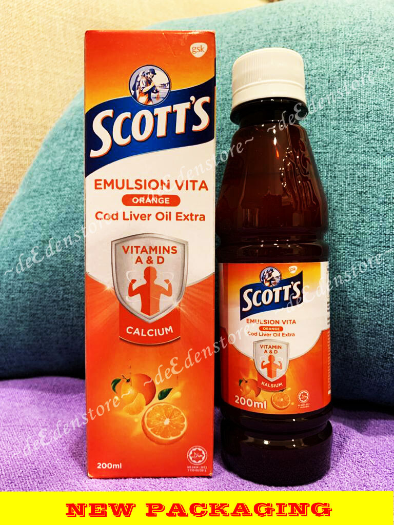 Buy 200ml Scott's Emulsion Cod Liver Oil Extra (orange Flavor) - Health ...