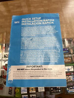 Nintendo Wii System Quick Setup Installation Guide Insert 61919a | eBay