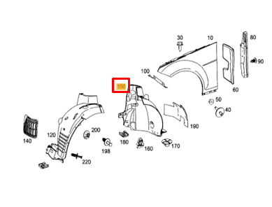 New MB C W204 Front Left Wheel Fender Liner Splash Shield A2046904730 ...