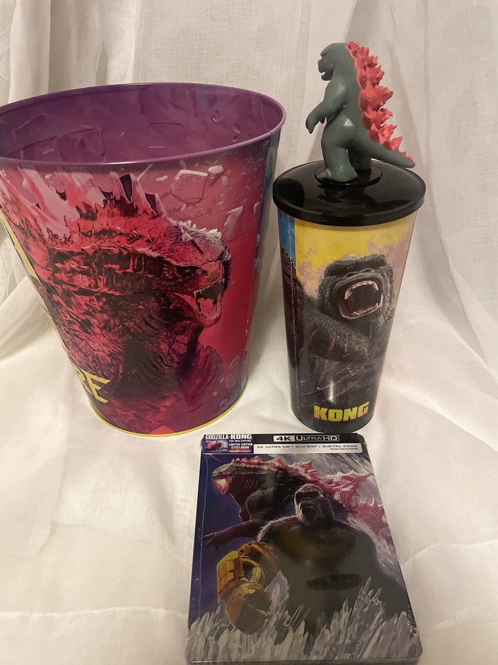 Ultimate Set Godzilla x Kong: 4K Ultra HD Blu-ray Popcorn Bucket ...