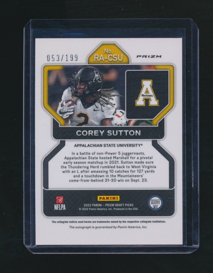 COREY SUTTON 2023 PANINI PRIZM DRAFT PICKS RED PRIZM AUTO 053/199 | eBay