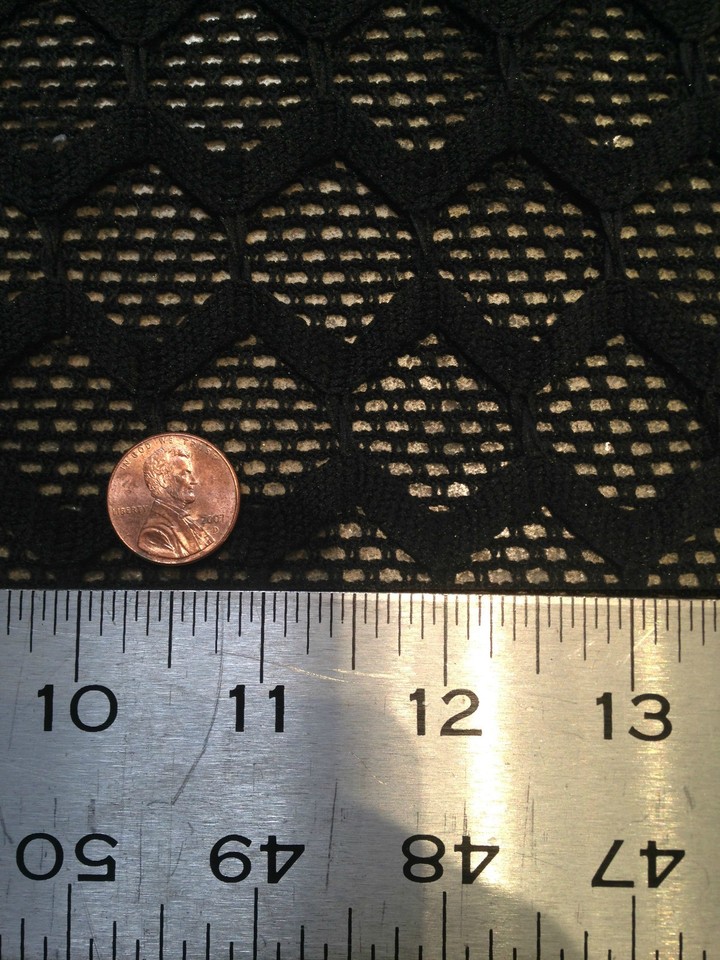 Sheer Knit Mesh w/ Hexagon Overlay Pattern Stretch Polyester Spandex ...