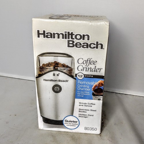 Hamilton Beach Coffee Grinder 12 Cups Removable Grinding Chamber ...