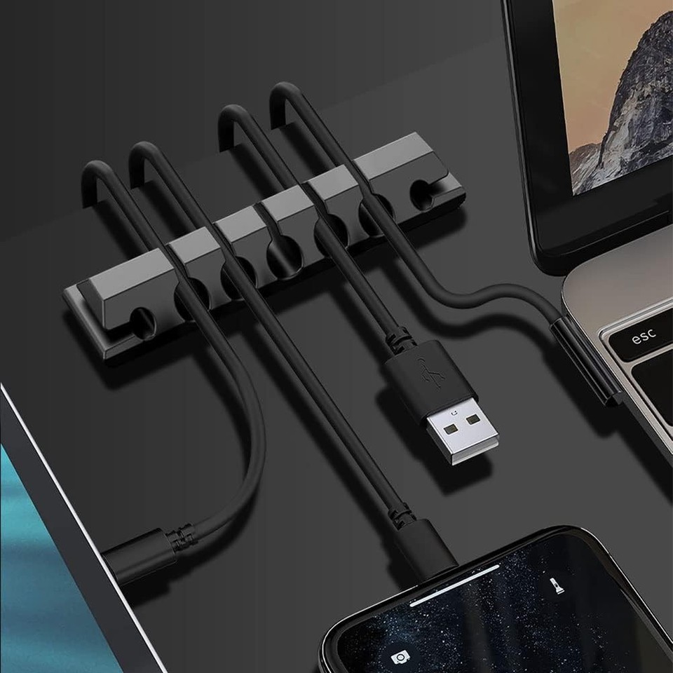8 Pcs Cable Clip Grip Desk Wall Organizer Wire Cord Type USB Charger ...