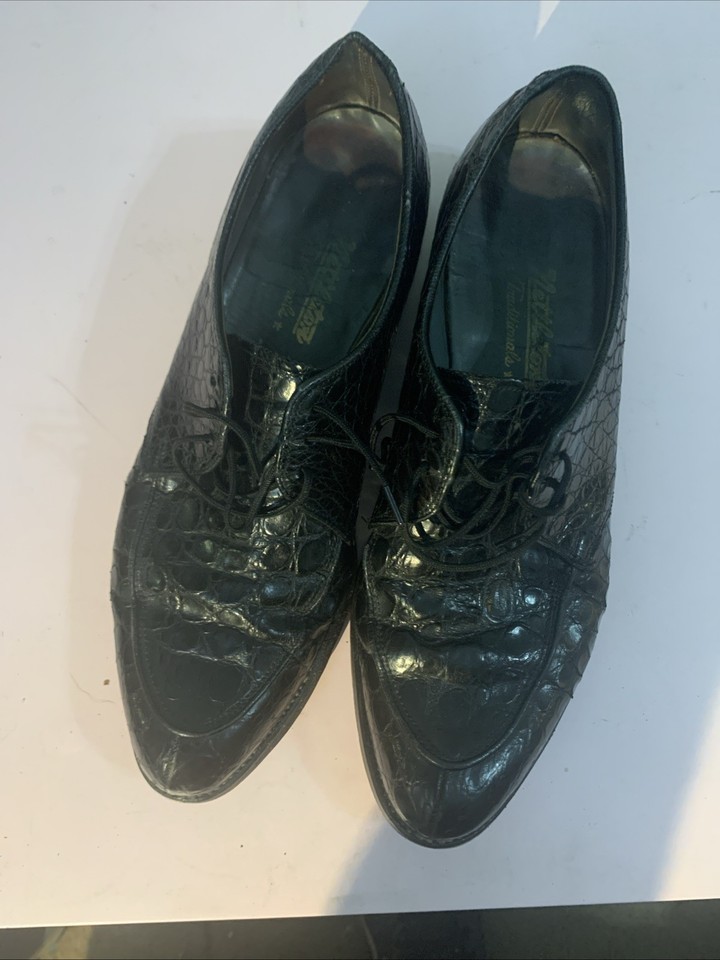 Nettleton Traditionals Vintage Black Snakeskin Shoes Size 9 AAA/A | eBay