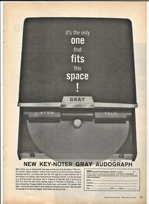 Gray Key Noter Audograph 1958 Original Magazine Print Ad | eBay