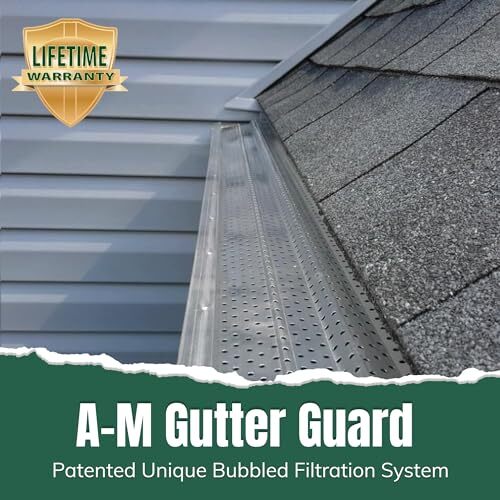 A-M Gutter Guard 5" 50ft Heavy-Duty Aluminum Leaf & Debris Protection ...